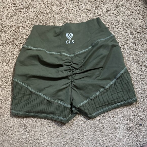 CLS | Shorts | Cls Green Scrunch Butt Shorts | Poshmark